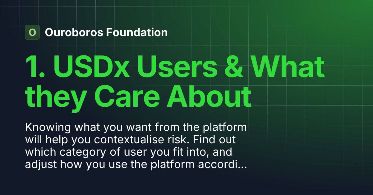1. USDx Users & What they Care About | Ouroboros Foundation